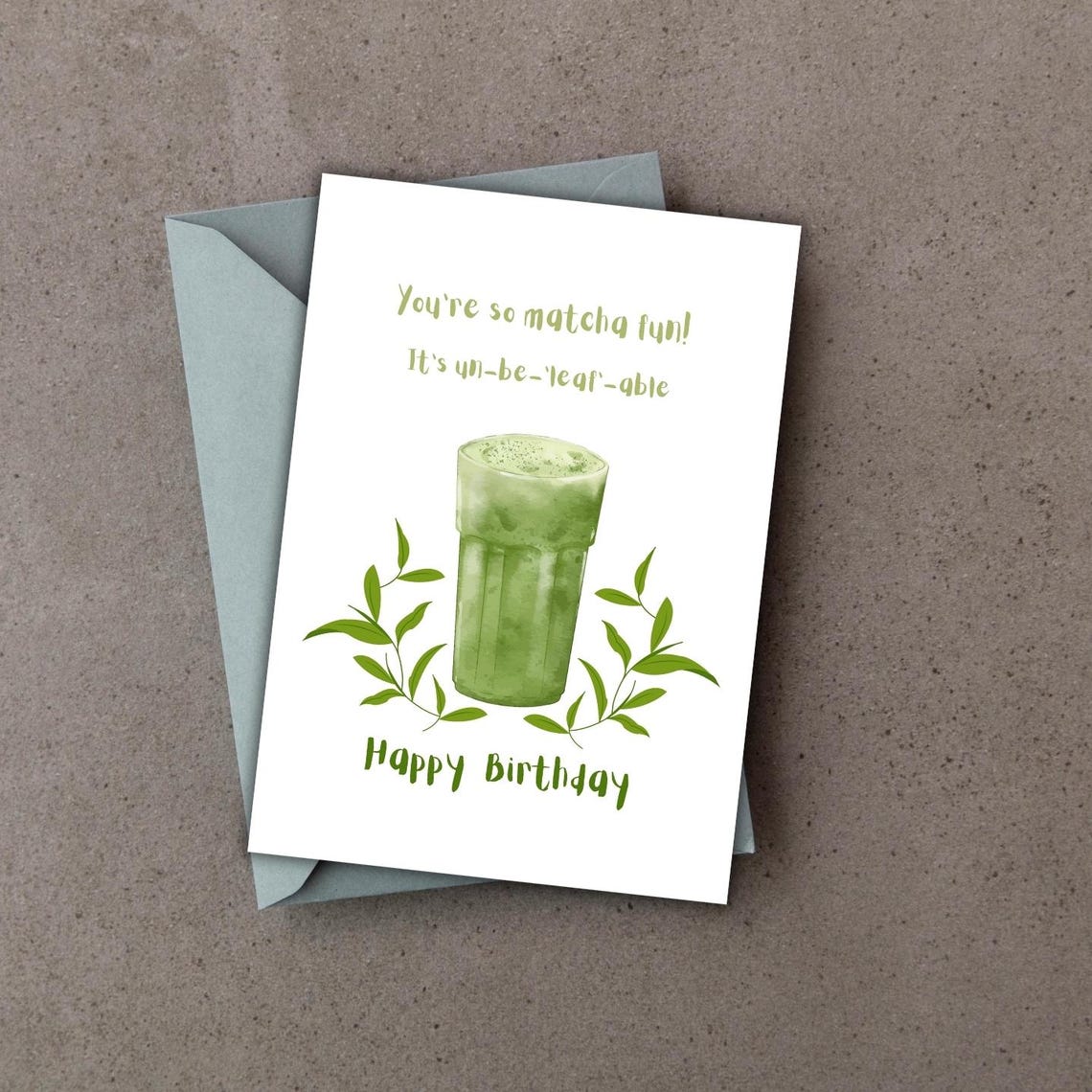 Matcha Girly Sweet Birthday Card; Animation Birthday Card; Matcha ...