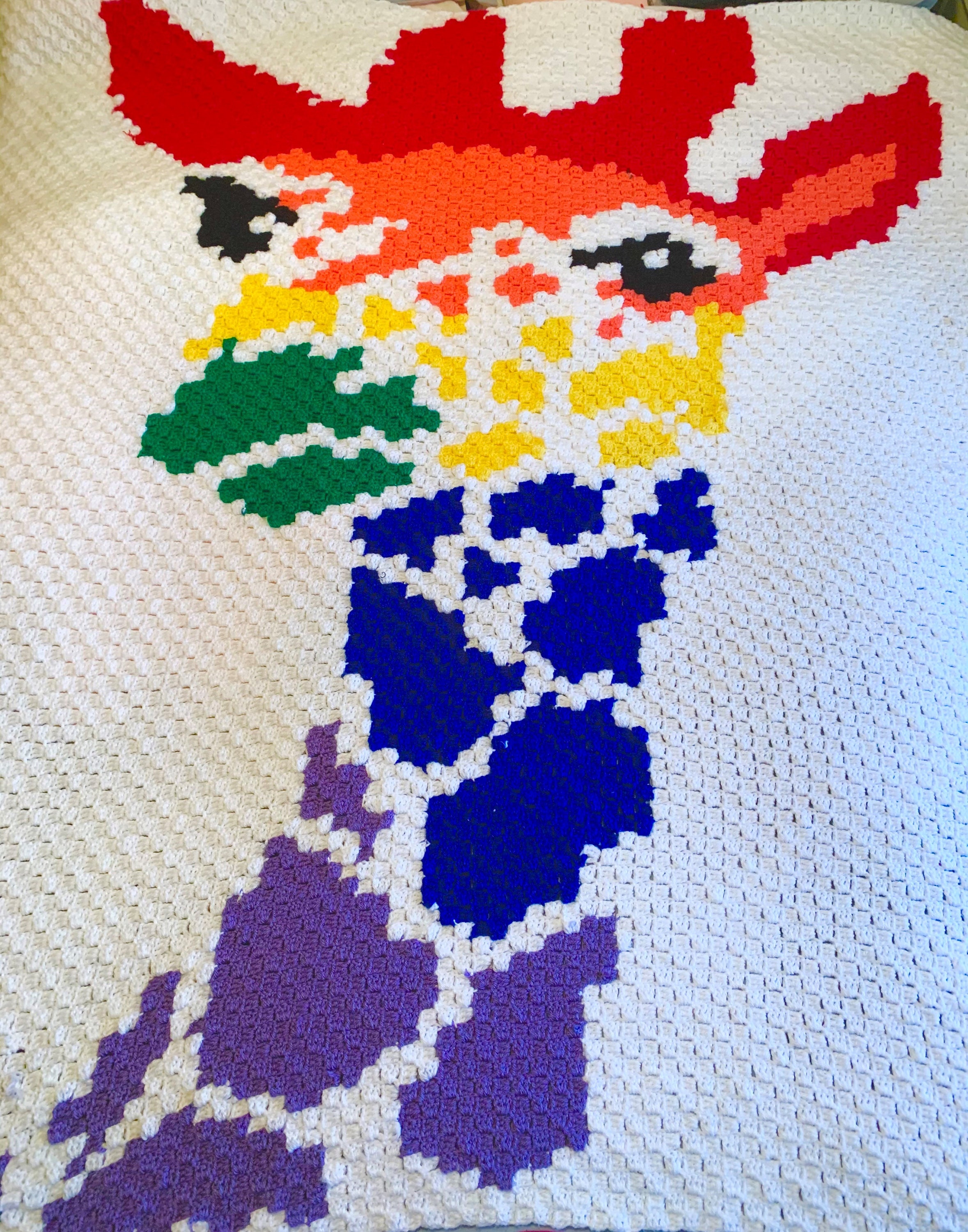 Rainbow Giraffe C2C Graphgan Pattern - Etsy UK