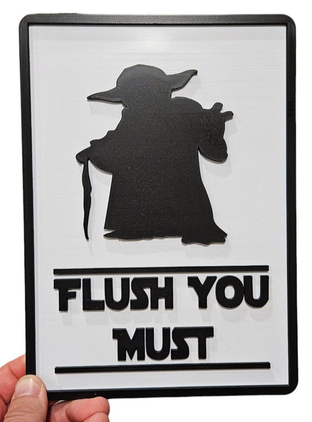 Flush You Must - Star Wars - Bathroom Sign - Toilet Humor - Funny ...