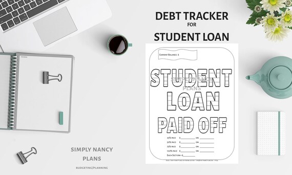 Student Loan Debt Tracker Payment Paid Off Printable Chart | Etsy
