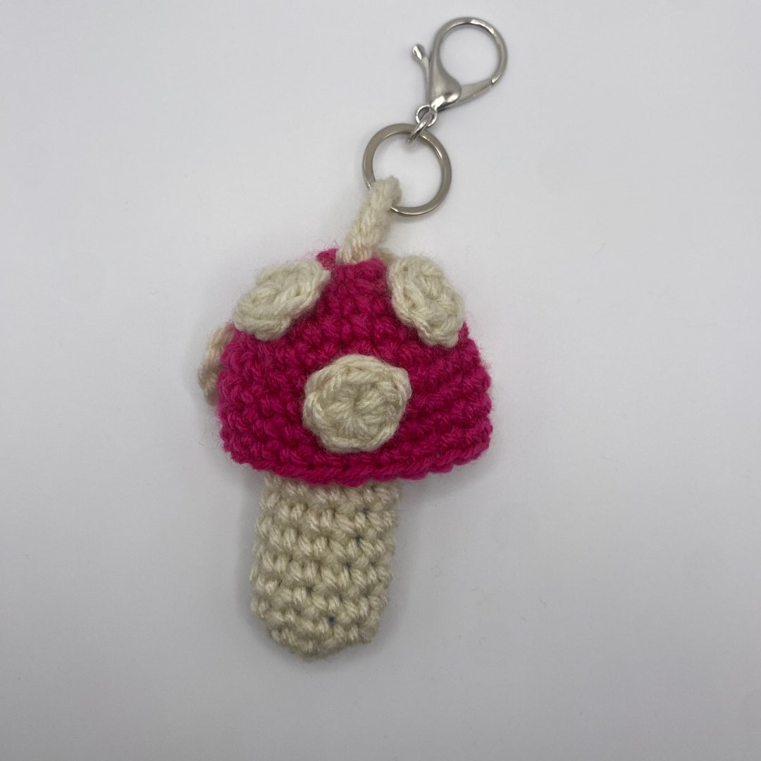 Fuchsia Shroomie Mushroom Keychain With Secret Pouch - Etsy