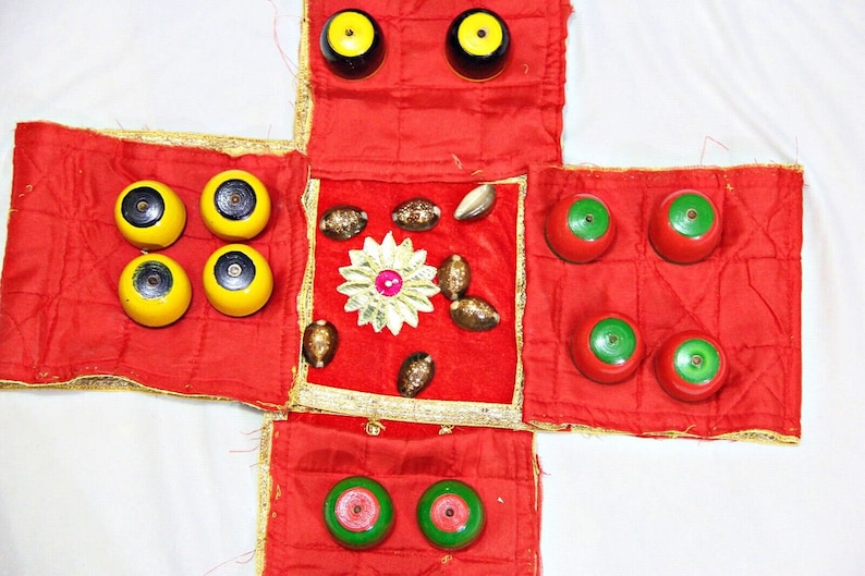 Handcrafted Chopad Chaupar Game, Traditional Indian Strategy Board Set ...
