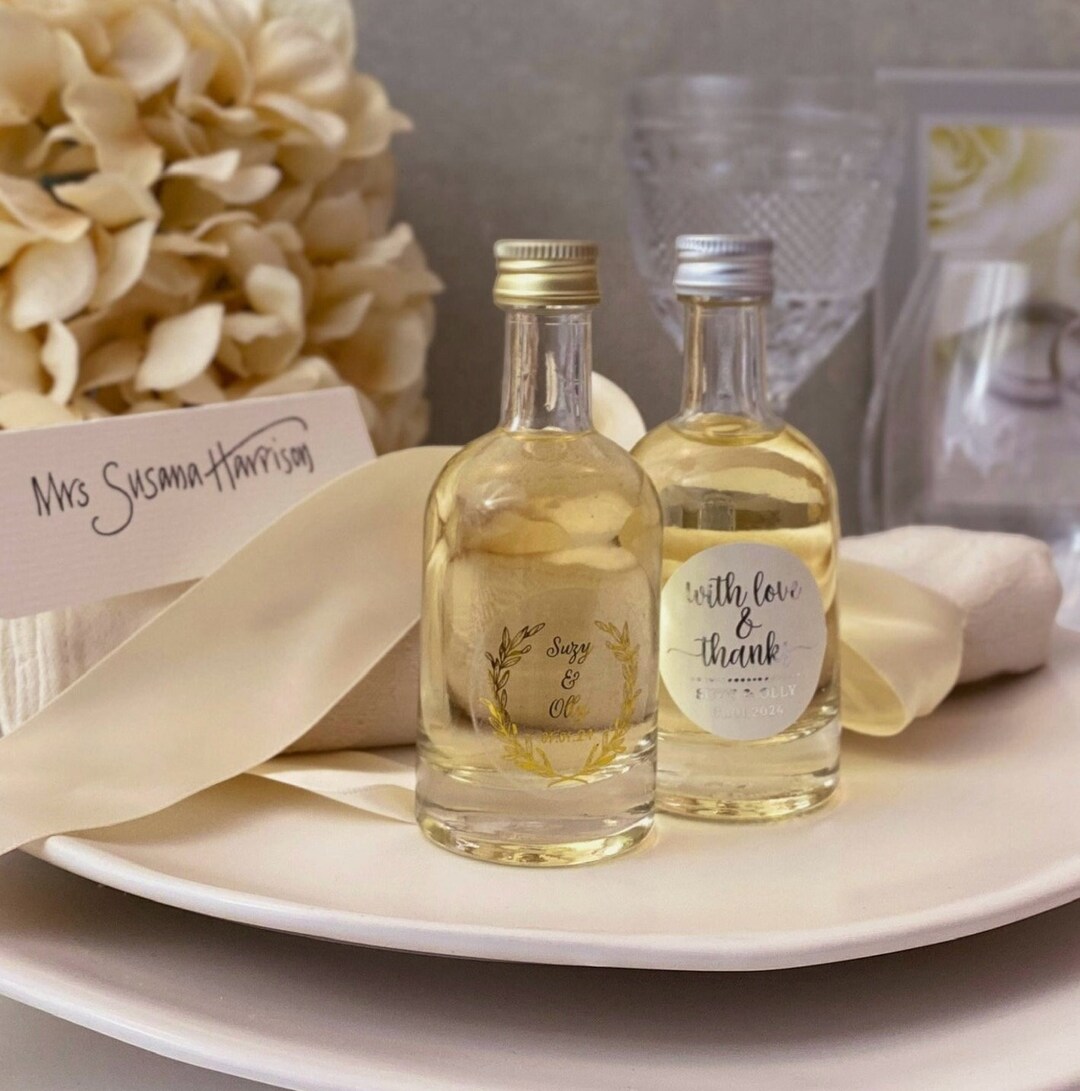 50ml Round Shaped Miniature Glass Bottle With Gold or Silver Cap ...