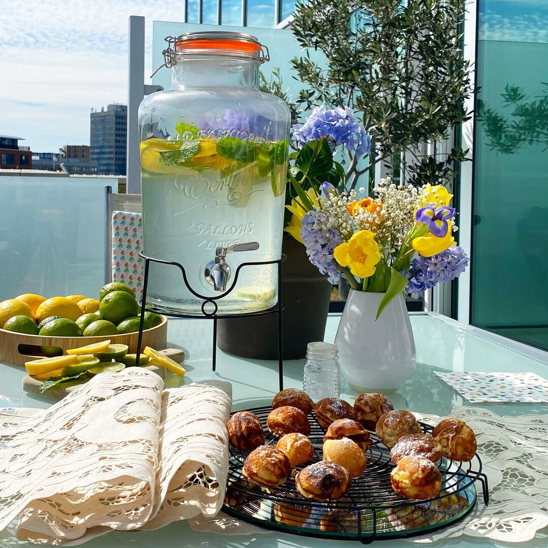 7 Litre Glass Barrel With Stainless Steel Tap - Brimfull It Holds 8.5 ...