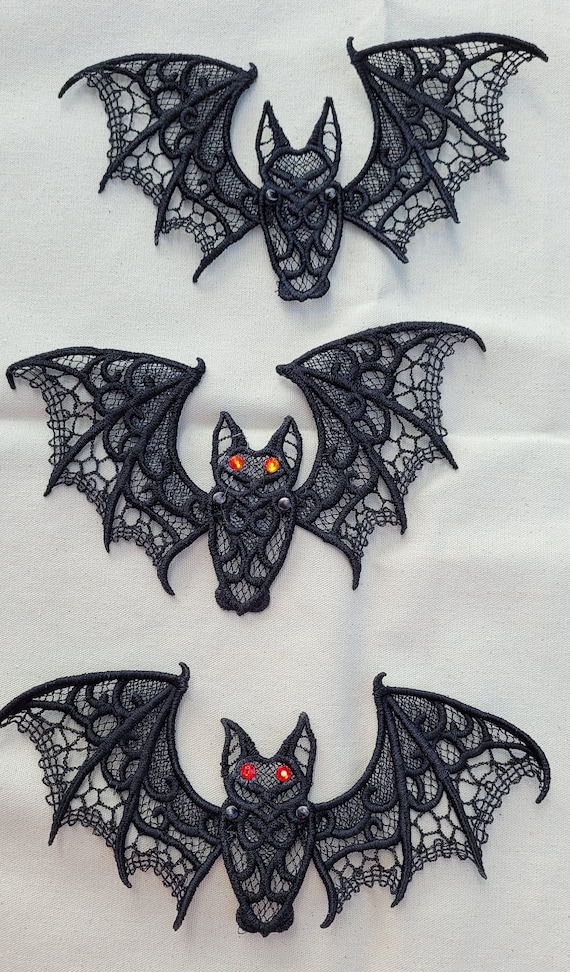 Bat lace With Crystal Eyes - Etsy