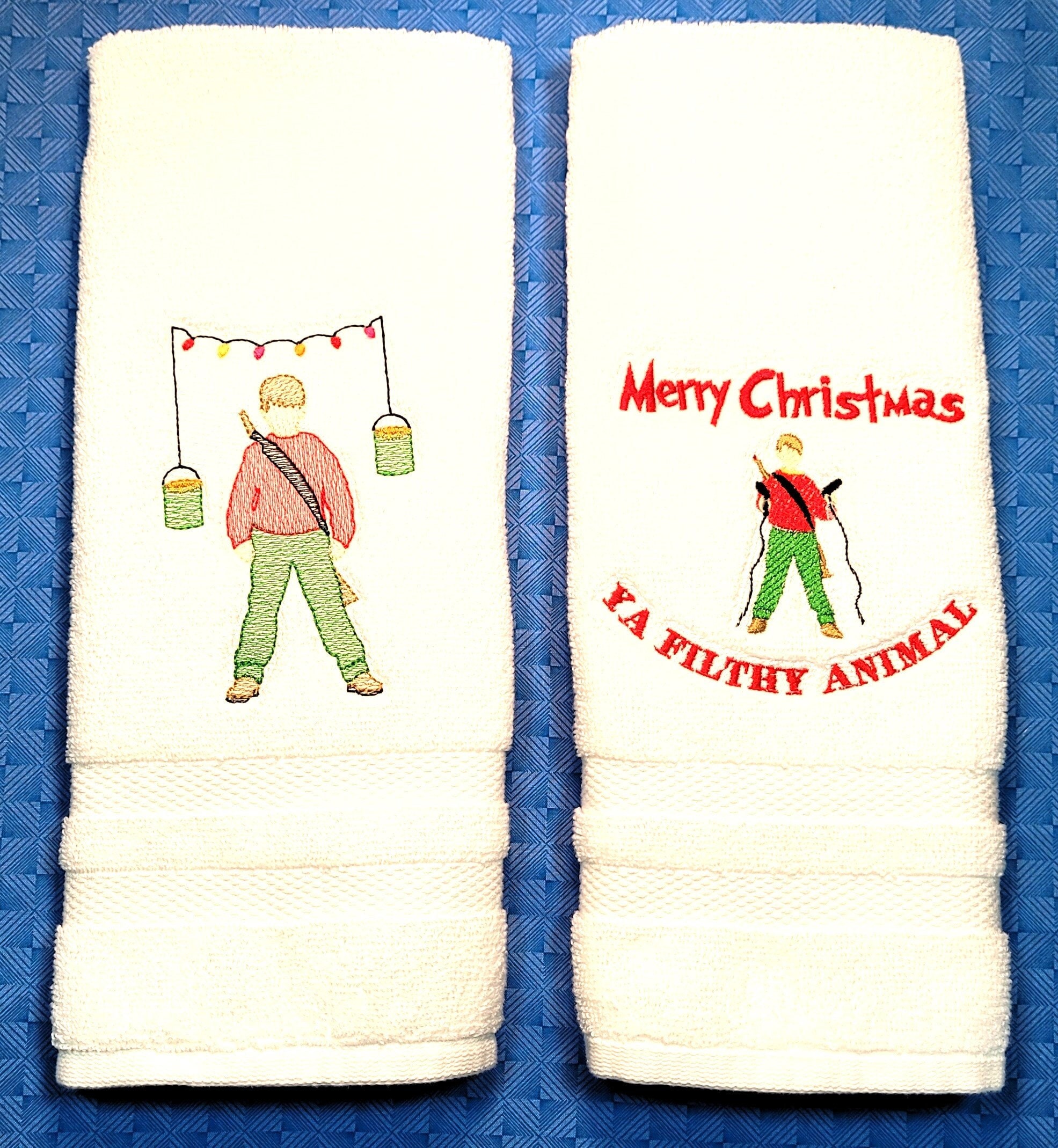 Home Alone Christmas Movie Embroidered Hand Towels - Etsy