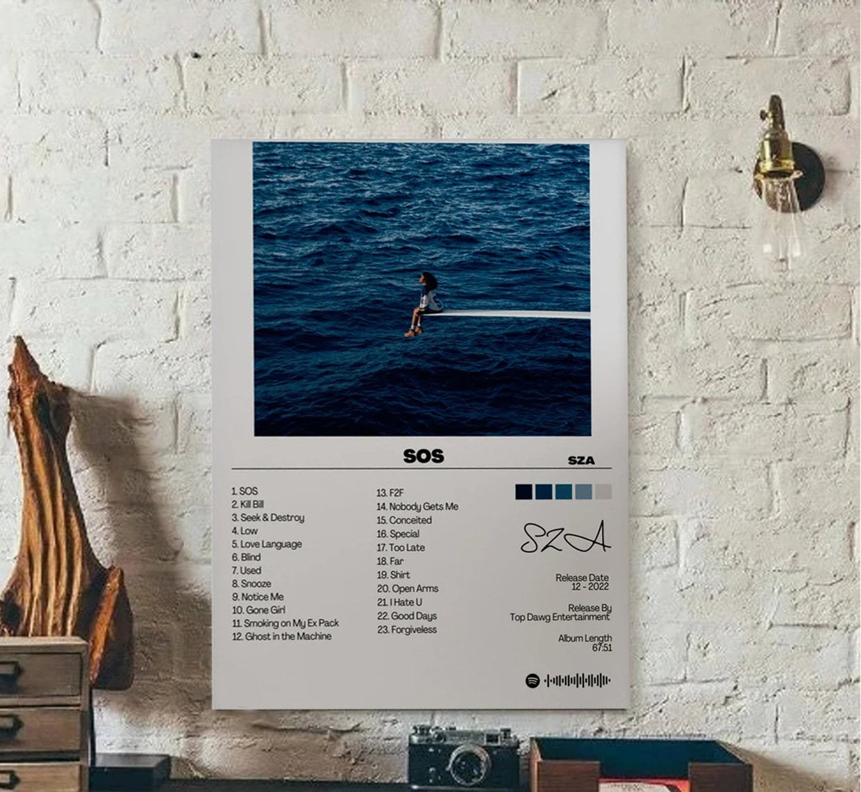 SZA - SOS Album Poster, Sza Poster, Retro Album Sza Poster