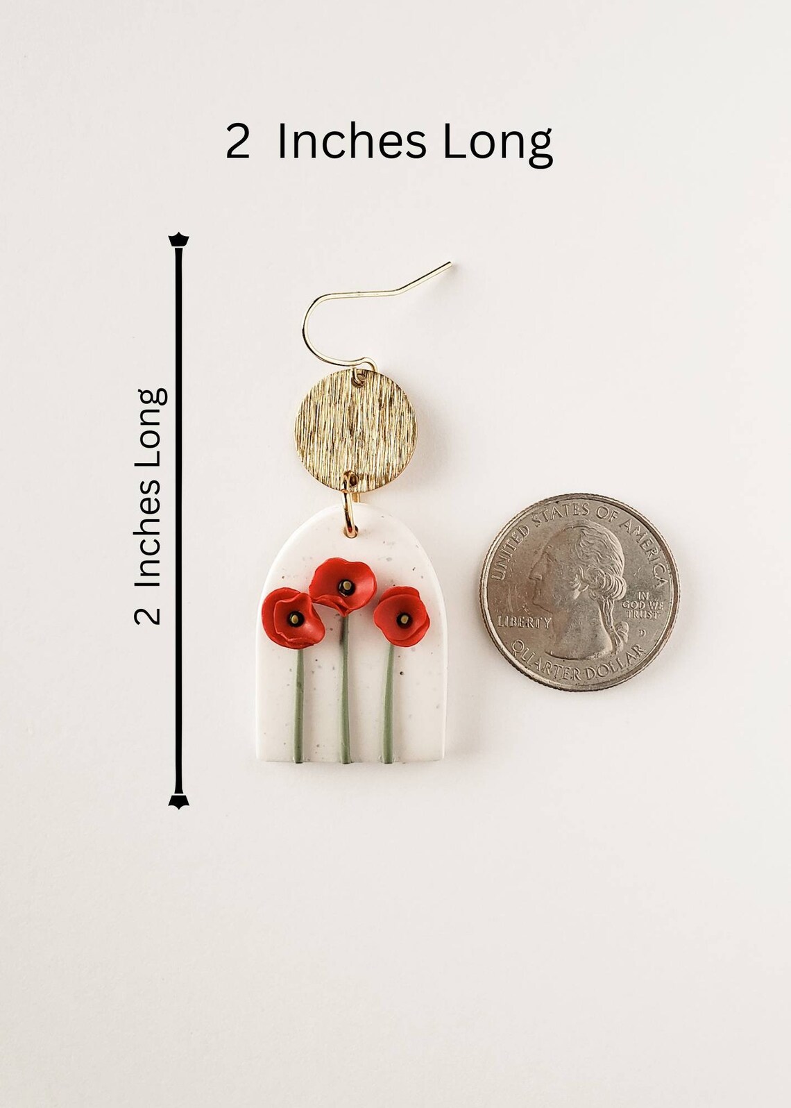 Poppy Clay Earringspoppy Polymer Clay Earrings Floral - Etsy
