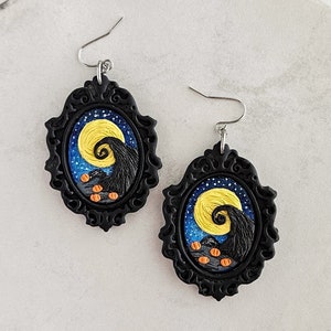 Halloween Earrings, Gothic Polymer Clay Earrings, Spooky Pumpkin Season ...