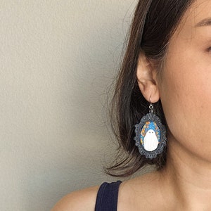 Halloween Ghost Earrings, Spooky Cute Dangles, Handmade Fall Clay ...