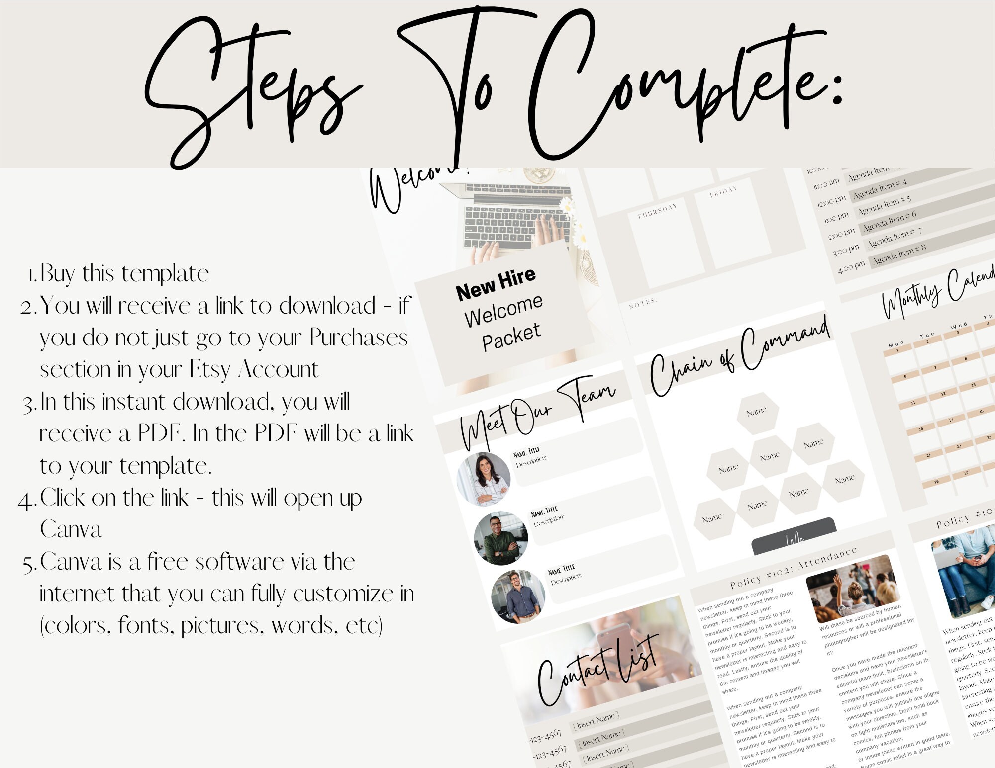 New Employee Orientation Packet New Employee Booklet New - Etsy Australia