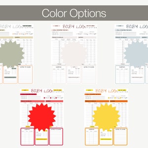 Printable Baby Log: Newborn Tracker, Nanny Babysitter Log (digital ...