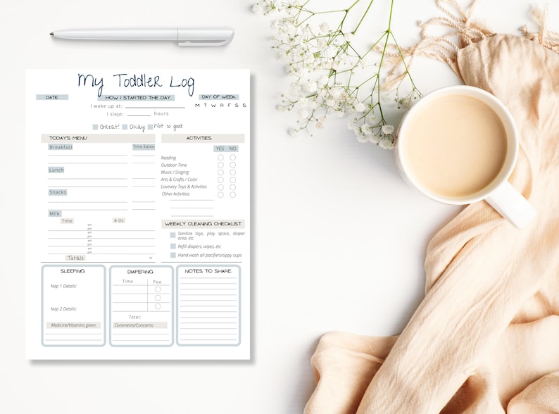 Toddler Log: Daily Toddler Report for Nanny, Daycare, In-home Preschool ...