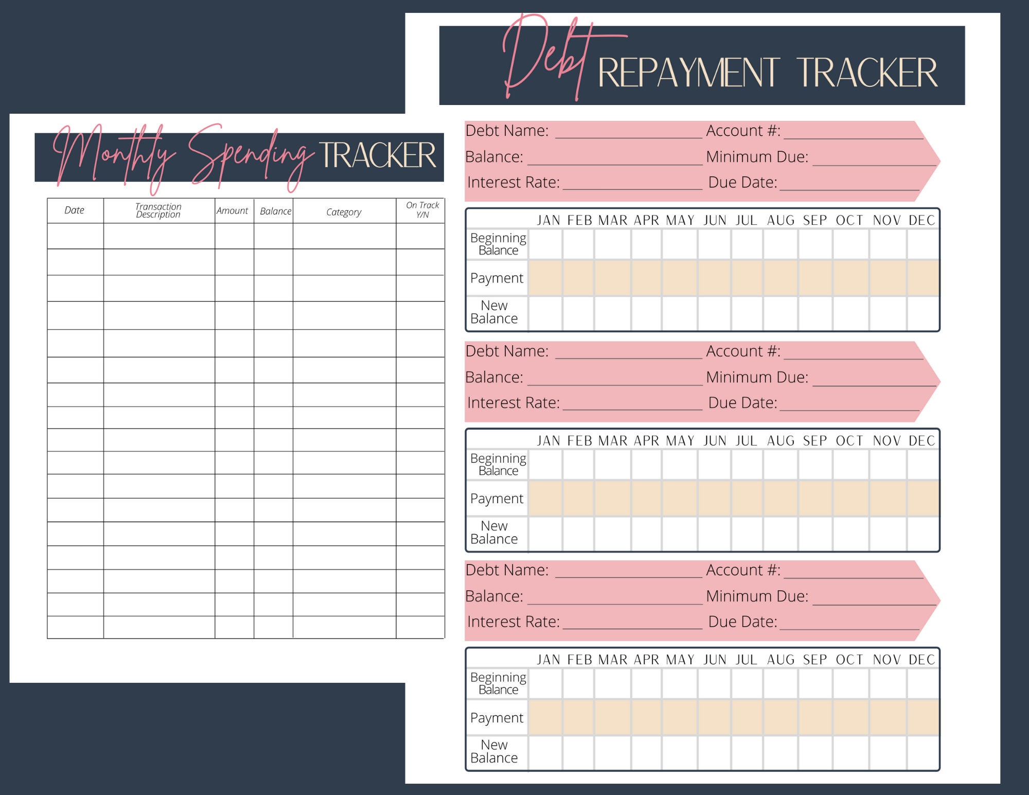 Finance Log - Personal Finance Planner - Happy Planner Classic & BIG ...