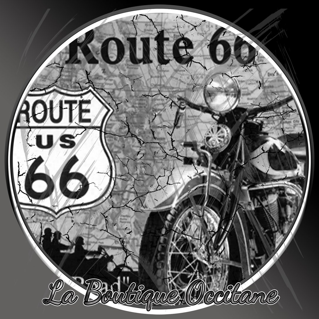 Route 66 Vintage Design Black and White Aged Effect Digital Download ...