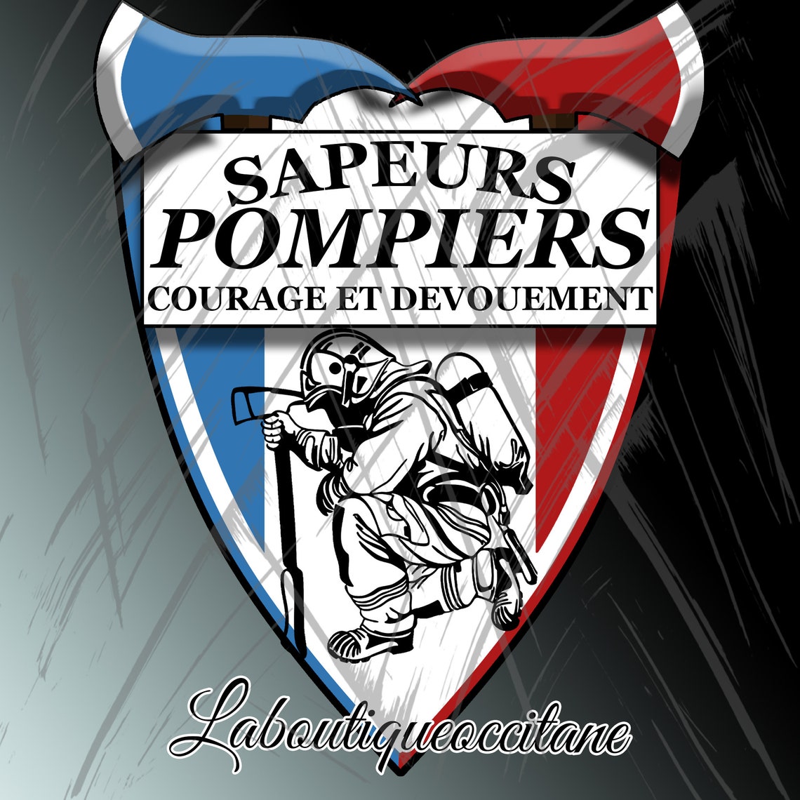 Fanion Sapeurs-Pompiers de France Drapeau Sapeur-Pompier emblème ...