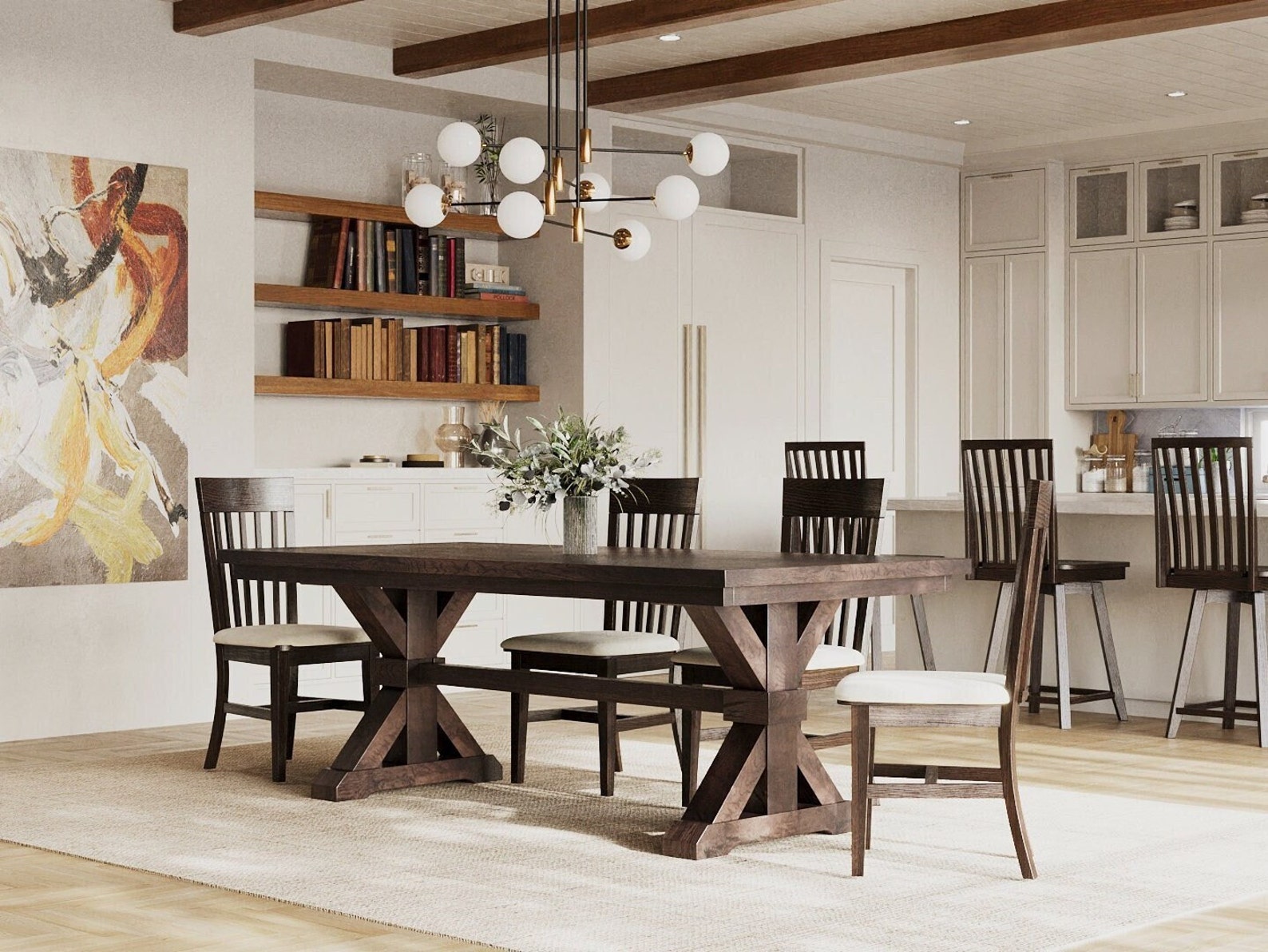 The Viking Oak Trestle Table // Farmhouse Dining Room Table // Modern ...