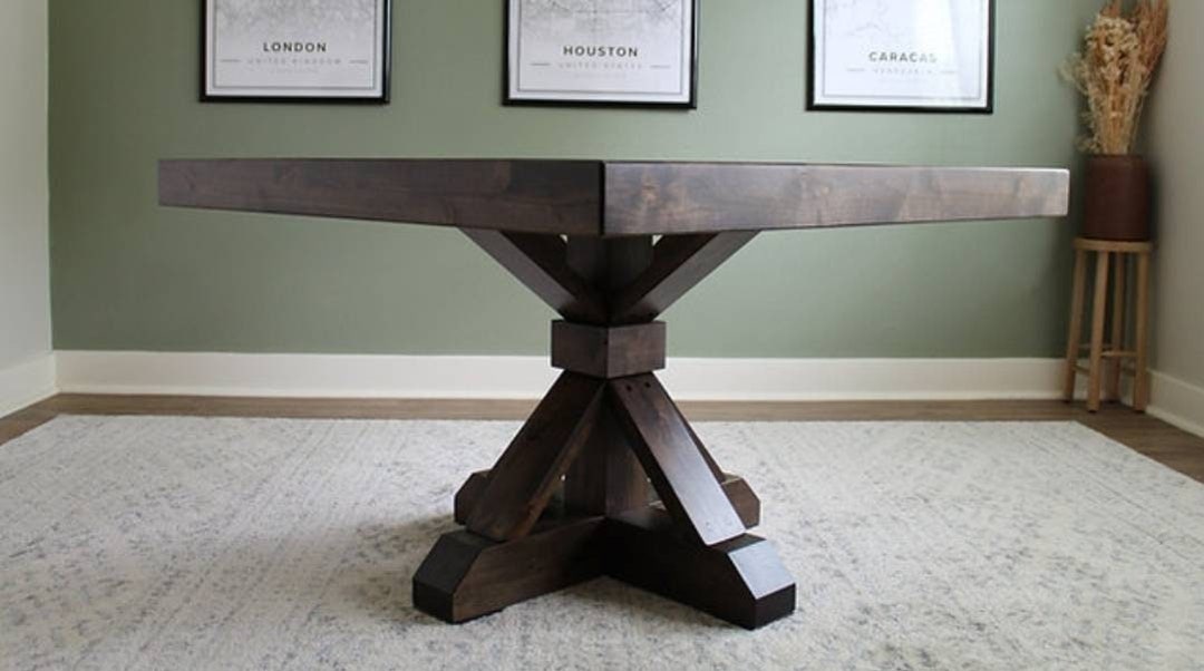 The Viking Square Pedestal Dining Room Table // Modern // - Etsy