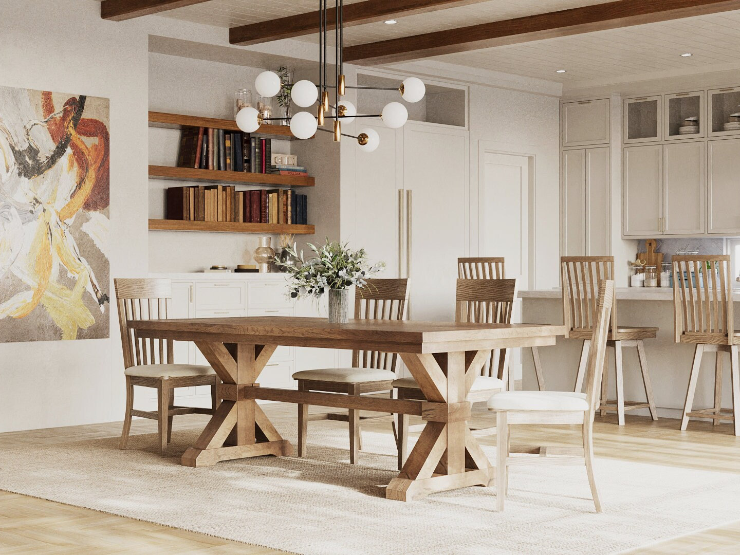 The Viking Trestle Table // Farmhouse Dining Room Table // Modern ...