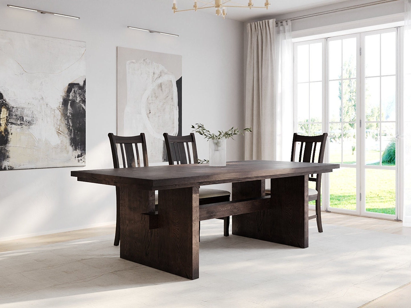 The Orion Trestle Dining Table // Trestle Table // Farmhouse Dining ...