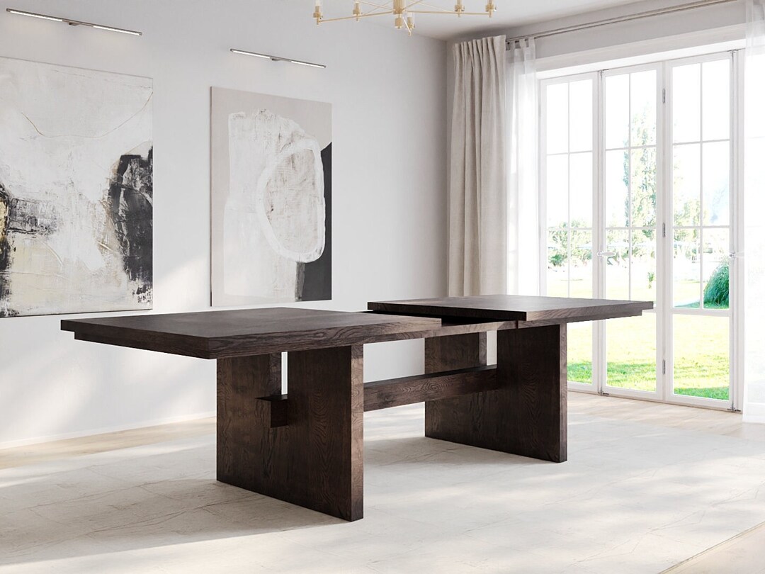 The Orion | Extension Trestle Oak Dining Table // Farmhouse // Dining ...