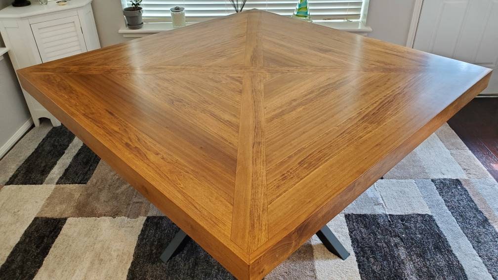 The Artisan Industrial Pedestal Square Table // Metal - Etsy