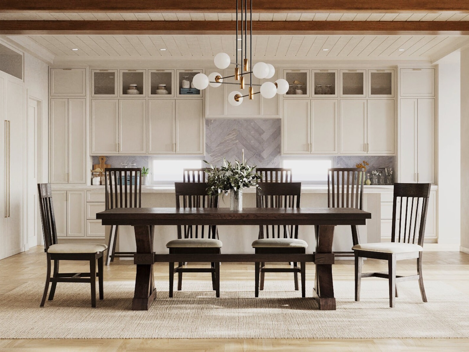 The Viking | Oak Trestle Table // Farmhouse Dining Room Table // Modern ...