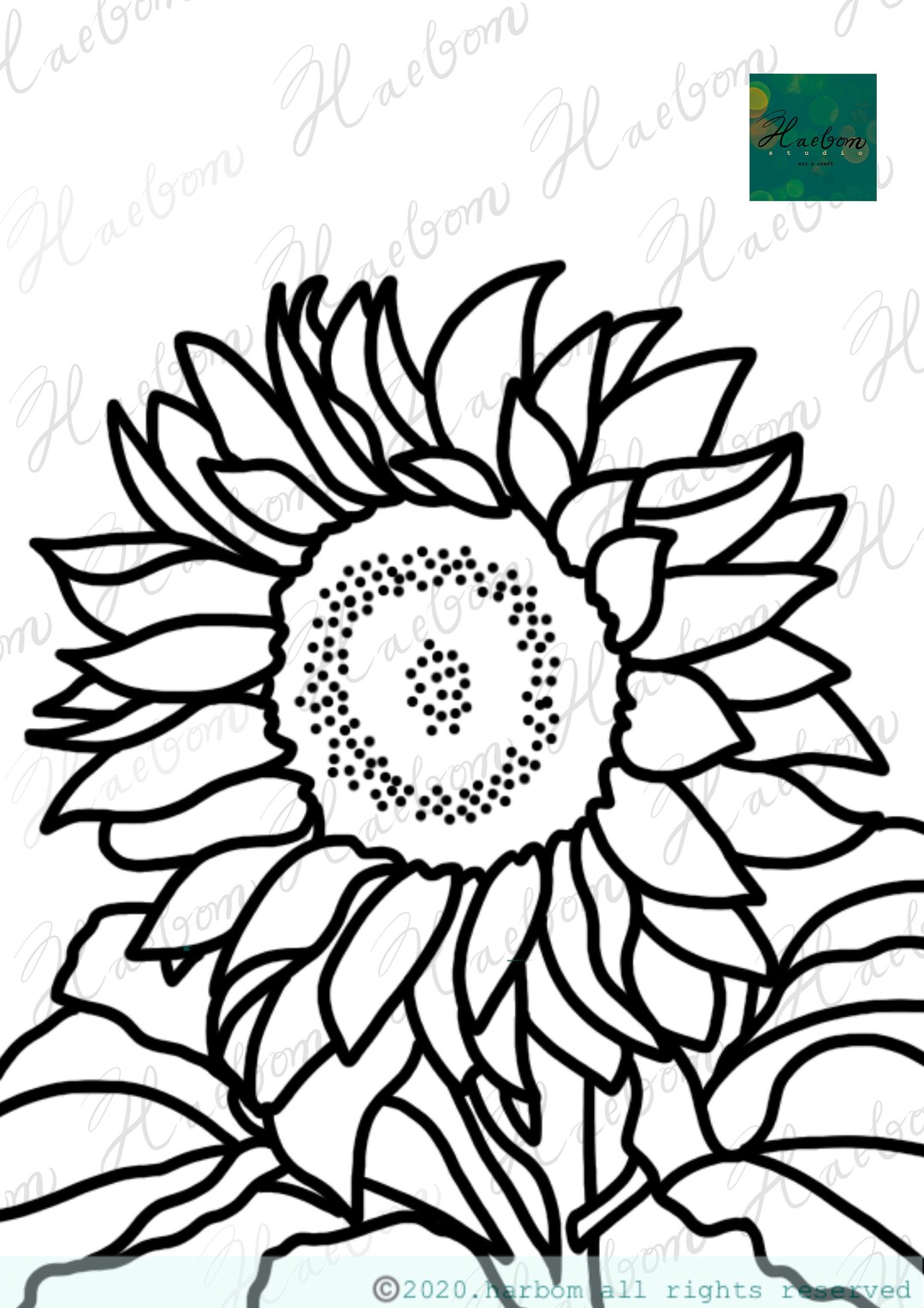 Printable Art 4 Sunflower Coloring Page DIGITAL DOWNLOAD - Etsy