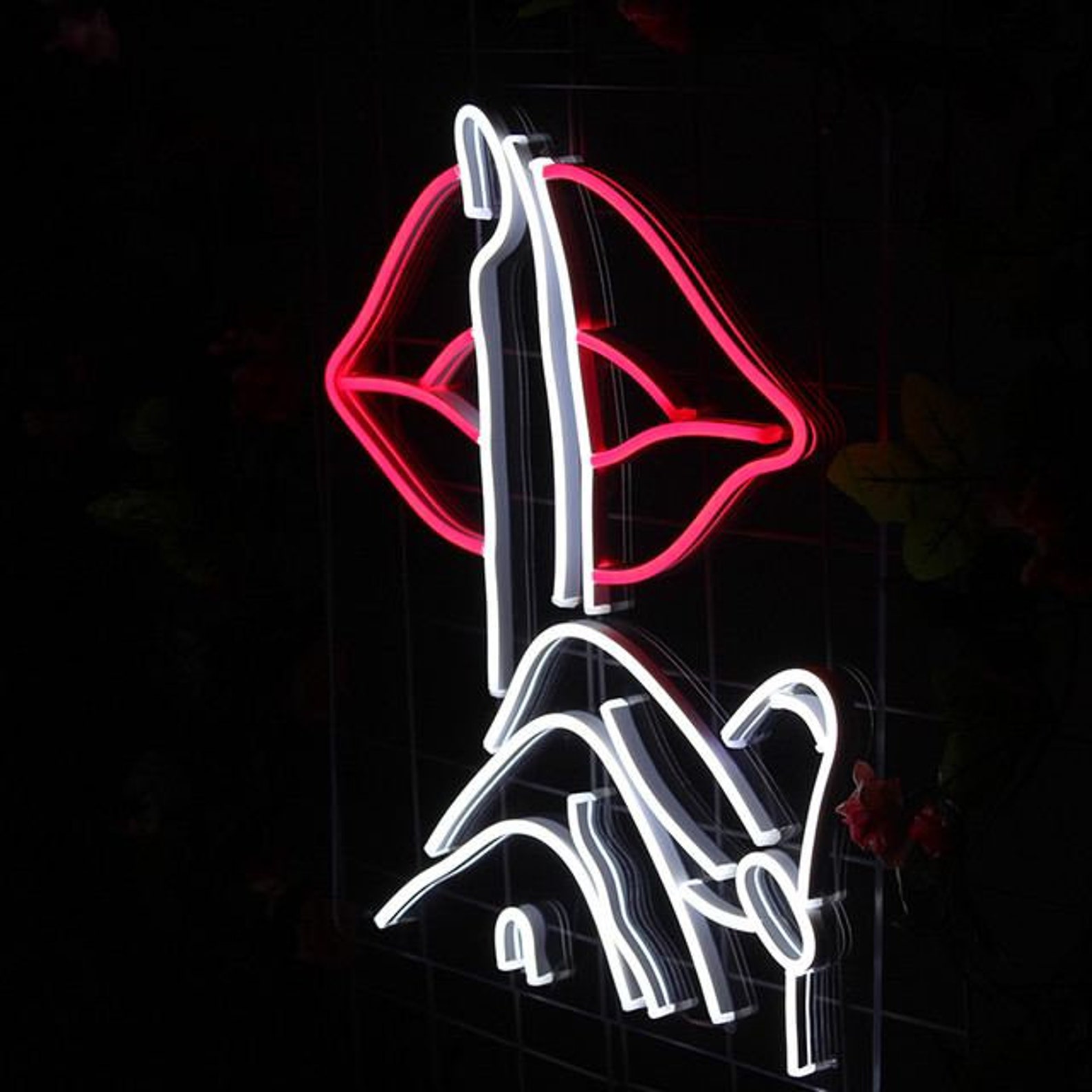 Lips Neon Sign Lips Neon Light Sign Led Neon Sign Neon Etsy
