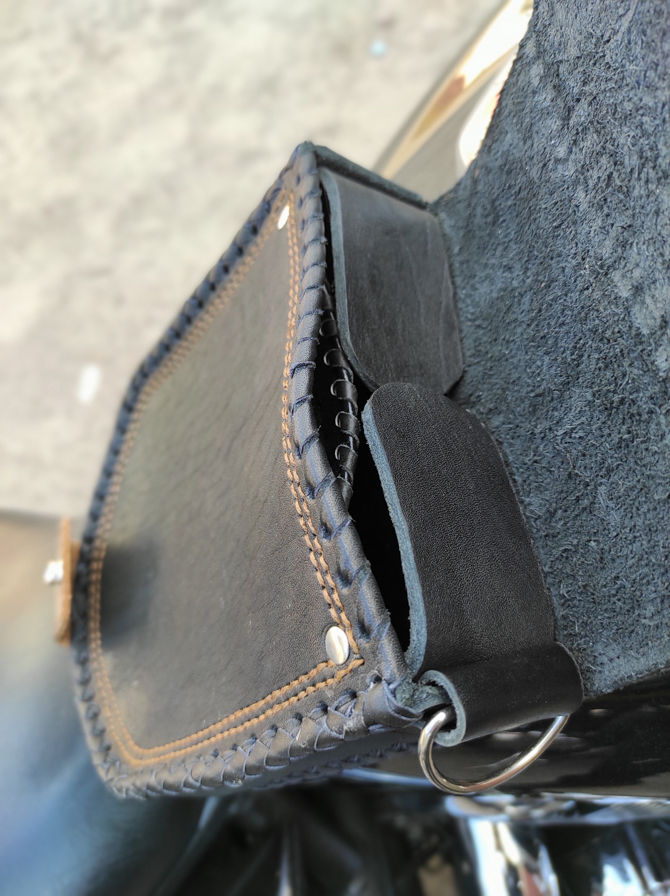Handmade Leather Hip Bag, Biker Thigh Pouch, Braided Gothic Purse - Etsy