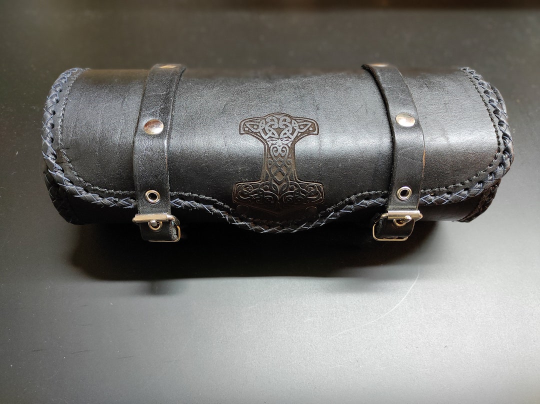 CHOPPER LEATHER BAG Motorcycle Bag Front Fork Tool Bag - Etsy