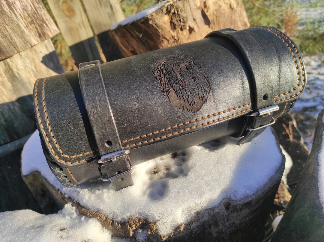 MOTORCYCLE LEATHER BAG, Motorcycle Barrel, Tool Bag, Gift for Men ...