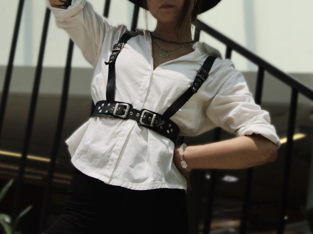 BLACK CHEST HARNESS Leather Harness Black Chest Belts - Etsy