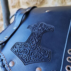 Chopper Leather Motorcycle Bag – Natural Cowhide, Thor Design - Etsy