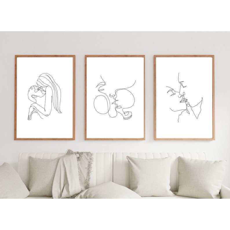 Minimalist Line Art Couple Line Drawing Sexy Bedroom Art Etsy