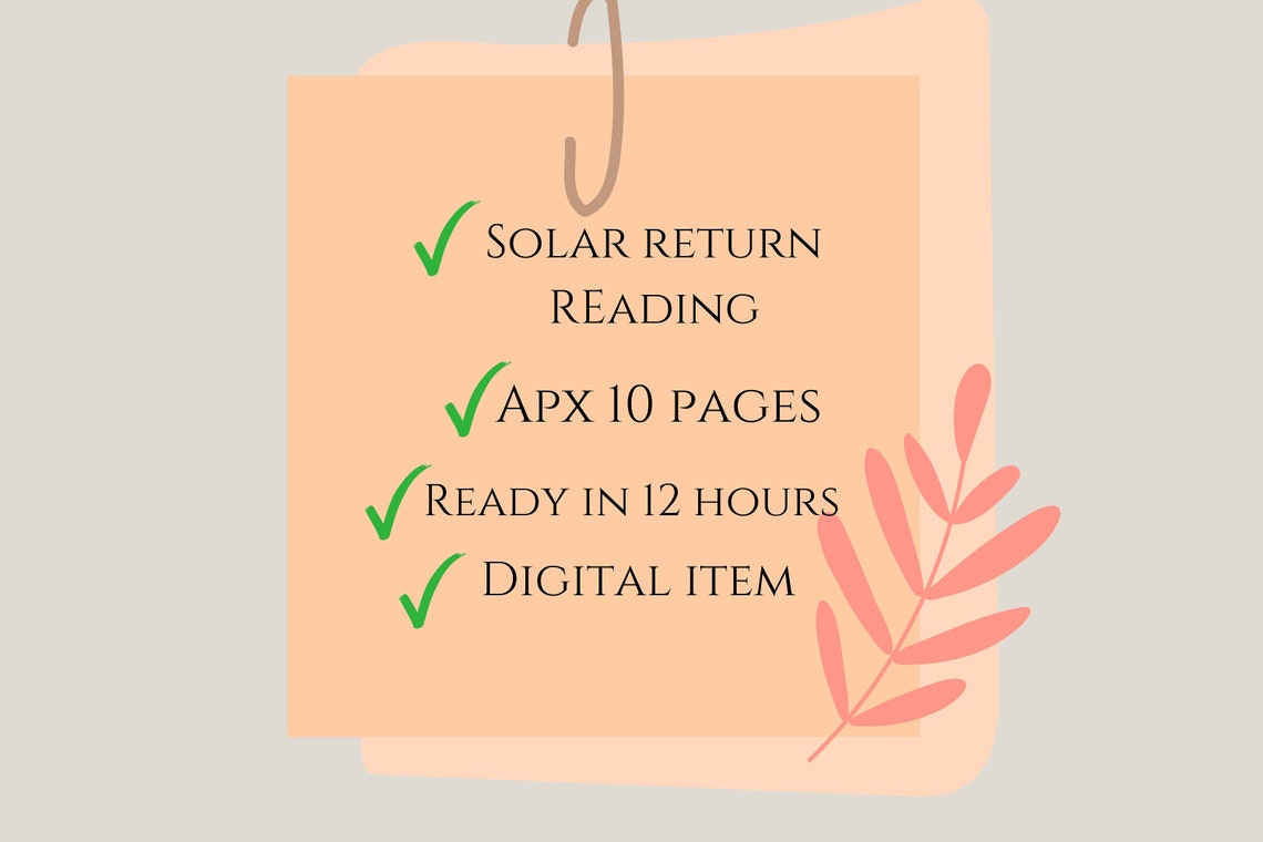 Solar Return Reading, Solar Birthday Astrology, Solar Chart, Natal ...