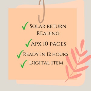 Solar Return Reading, Solar Birthday Astrology, Solar Chart, Natal ...