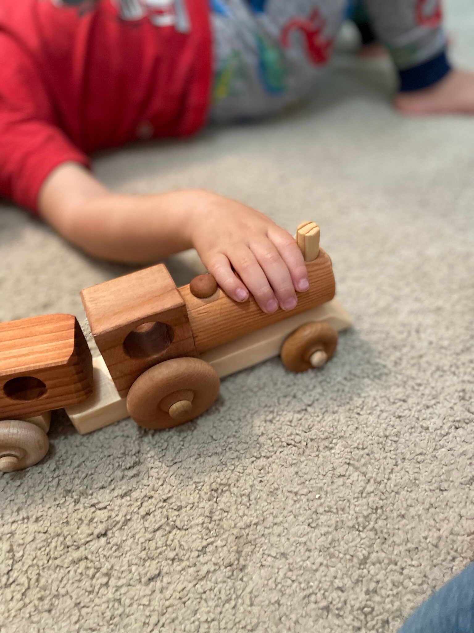 Wooden Toy Train Set - Etsy