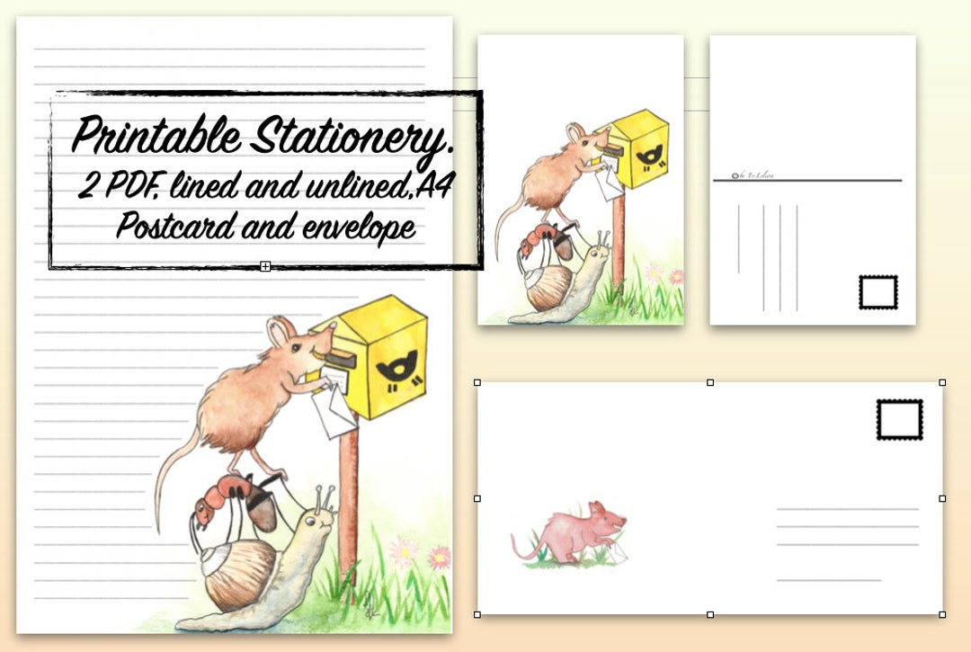 Printable Stationery Paper "cranes" A4, Lined and Unlined - Etsy