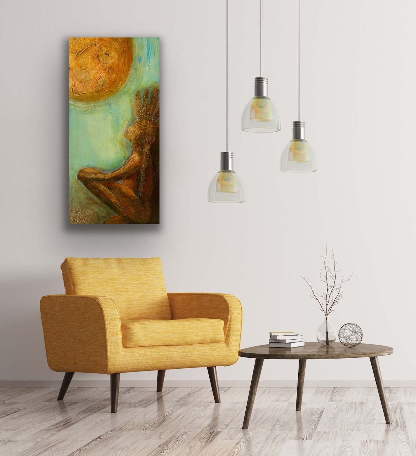 Original Native American Art on Canvas First Nation Art Moon - Etsy