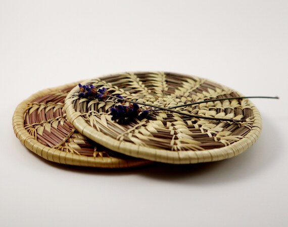 Handmade Tea Coaster Natural Hand Weaved Tea Coaster Set of - Etsy