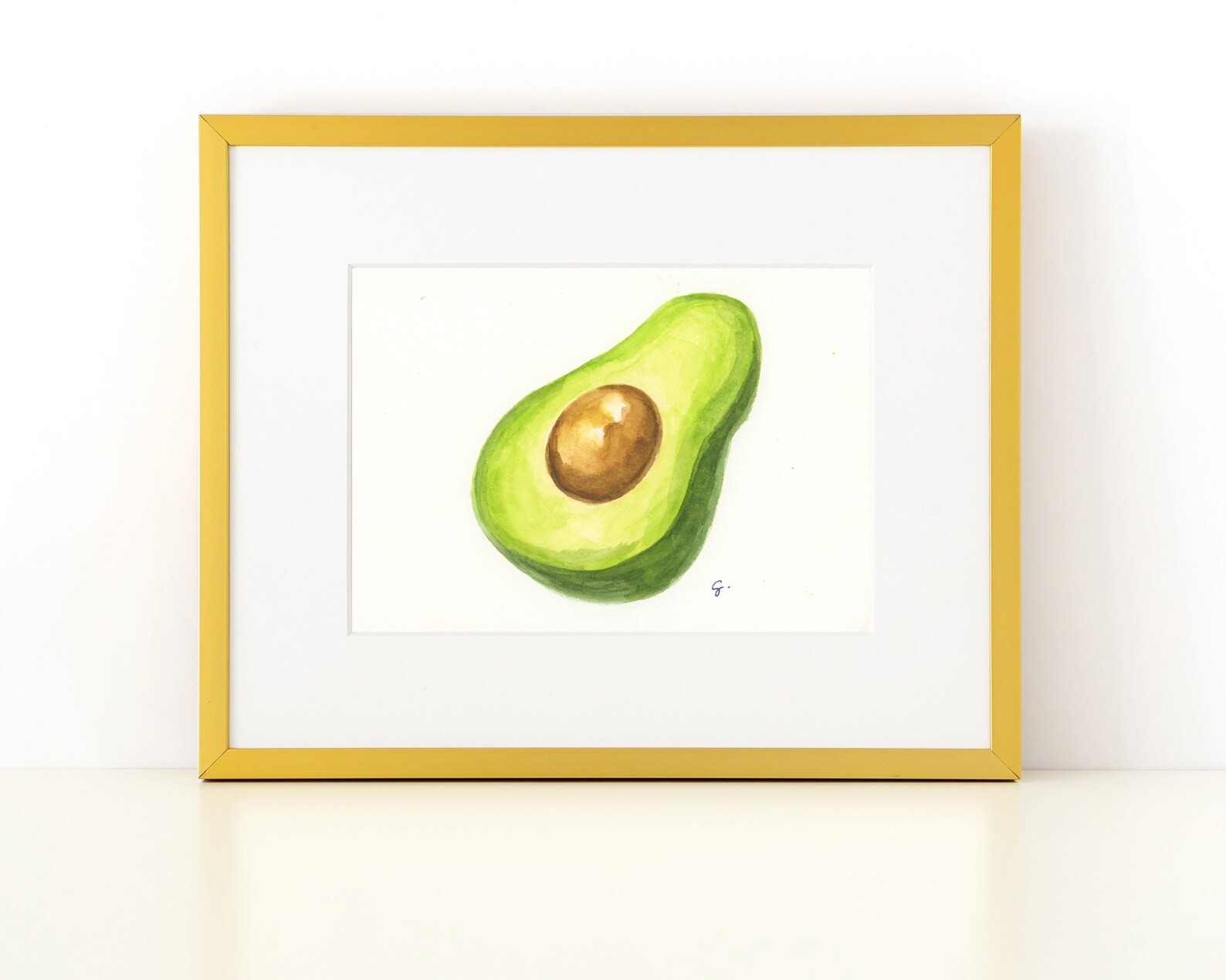 Watercolor Avocado Emoji Print - Etsy
