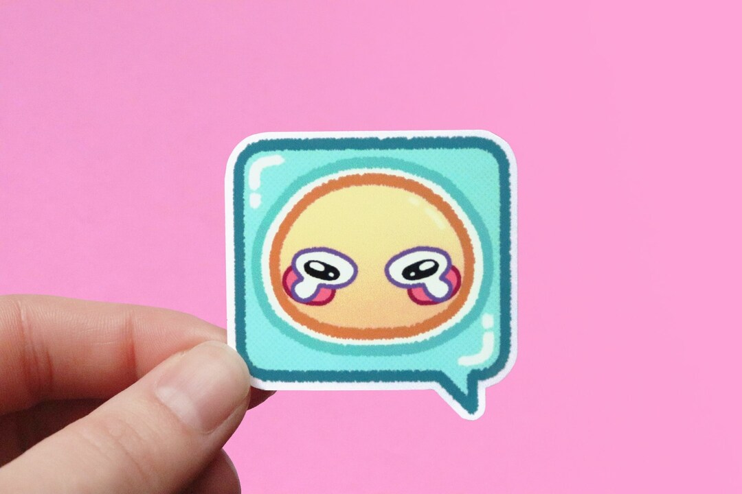 Teary Msg Sticker Text Aesthetic Cute Pink Blue Emoji - Etsy