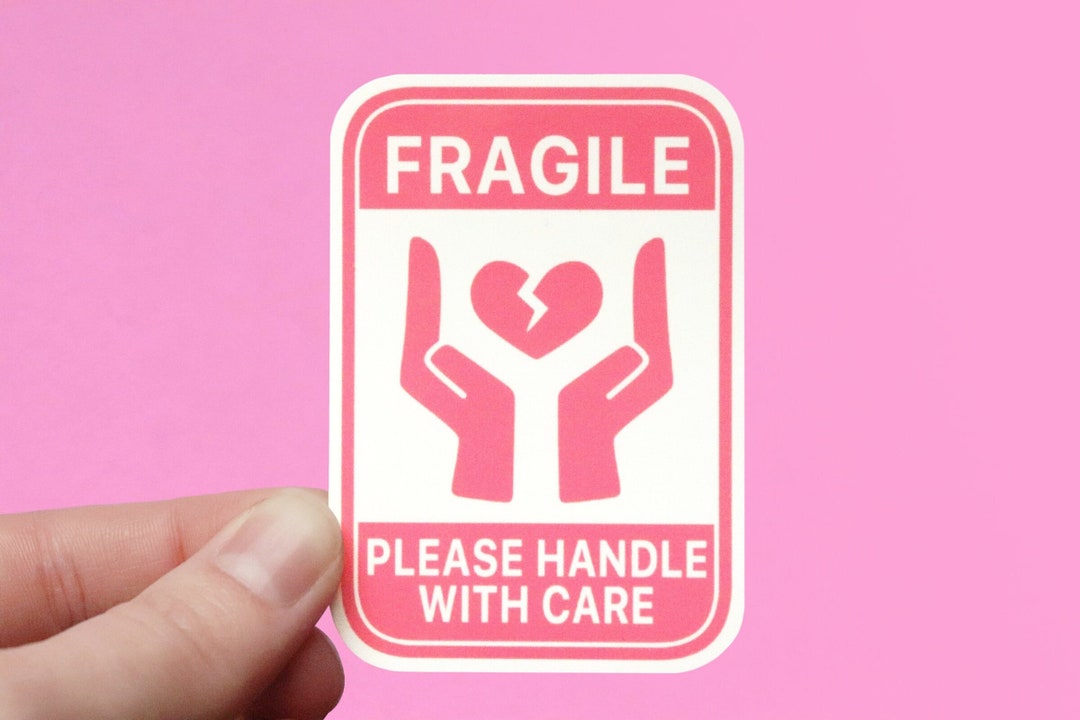 Fragile Sticker Please Handle With Care Pink - Etsy