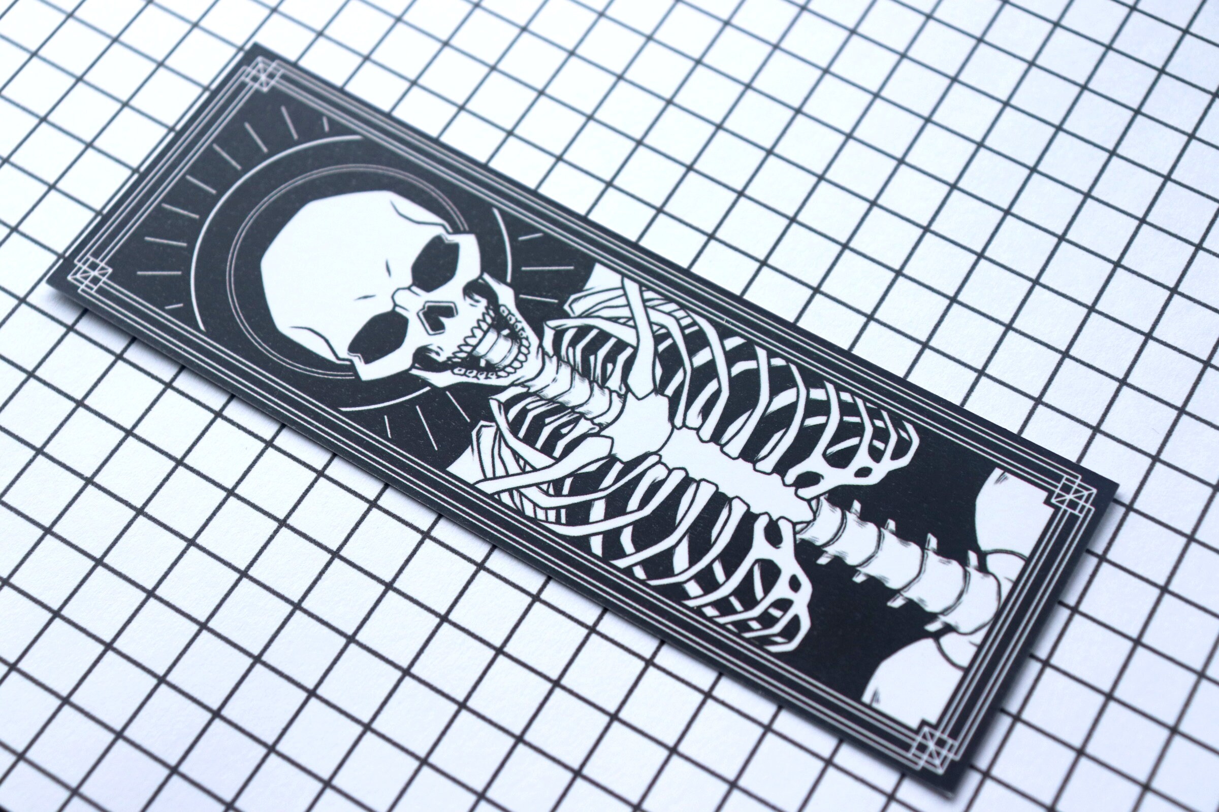 Skeleton Bookmark Spooky Goth Aesthetic - Etsy