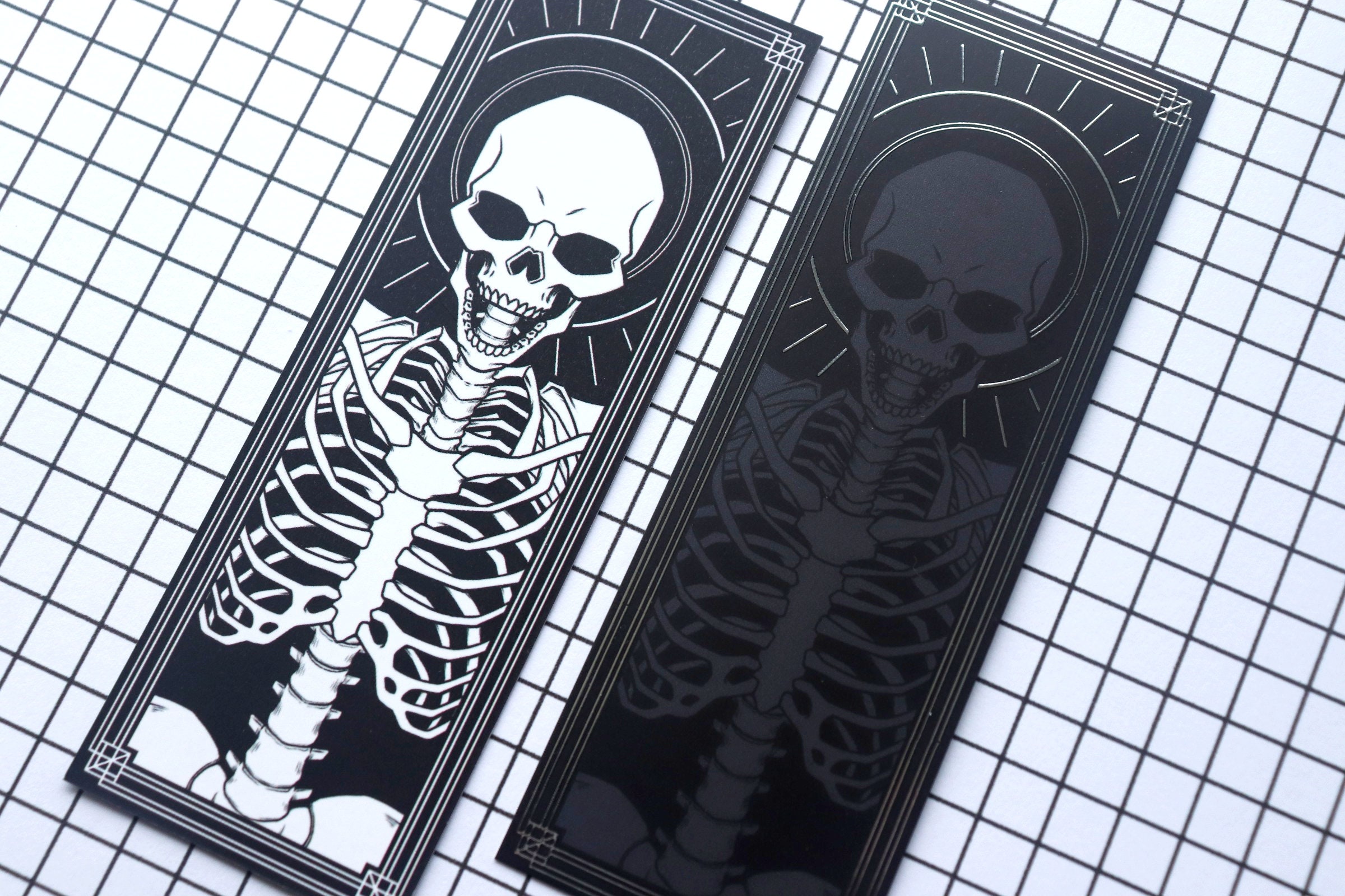 Skeleton Bookmark Spooky Goth Aesthetic - Etsy
