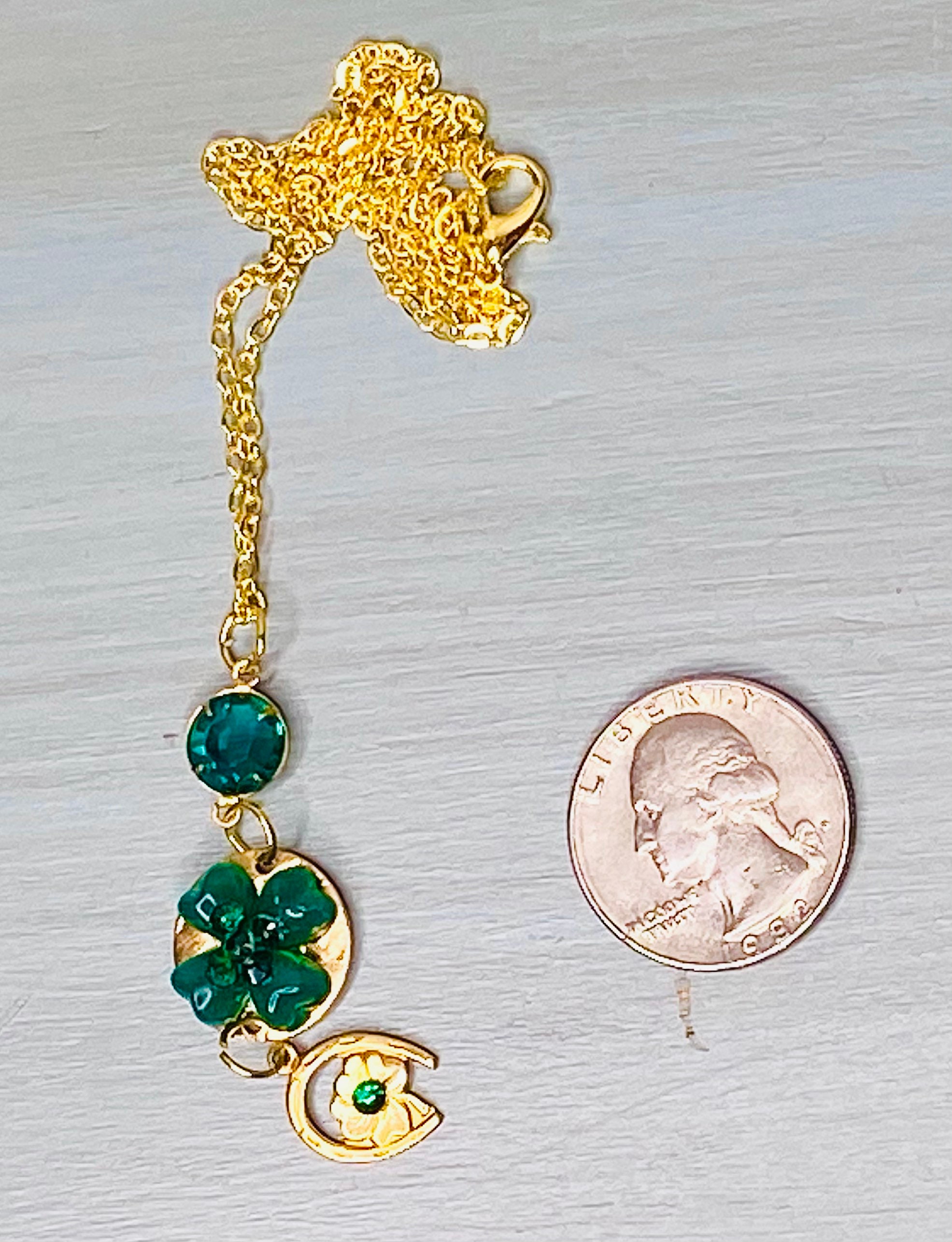 Vintage Shamrock and Horseshoe Necklaceirish/celtic, Vintage - Etsy UK