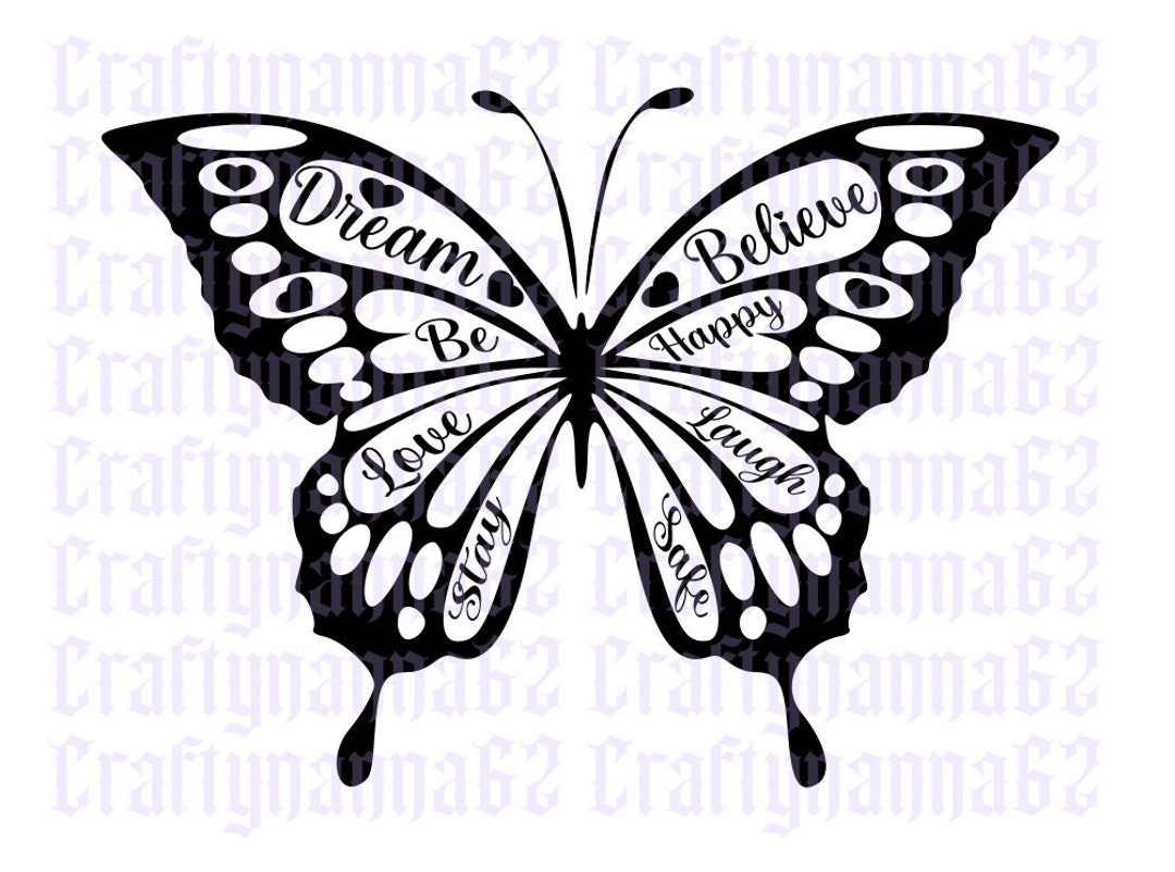 Butterfly With Words Svg/dxf/png - Etsy
