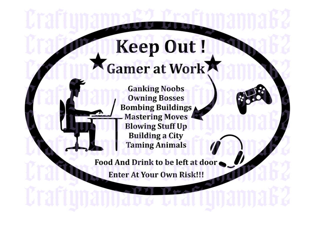 Gamer at Work Svg/dxf/png - Etsy