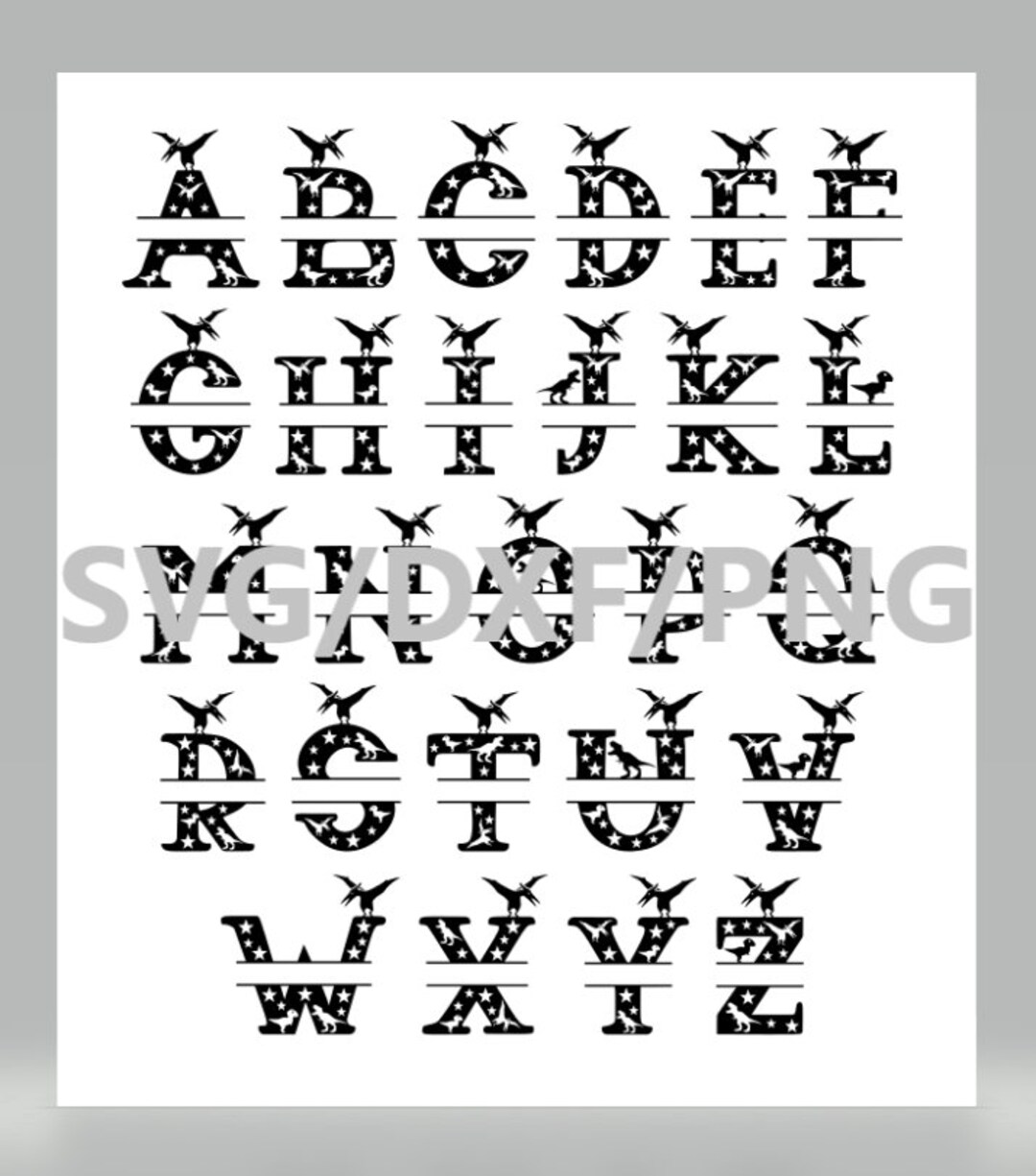 Dinosaur Monogram Alphabet Svg/dxf/png - Etsy